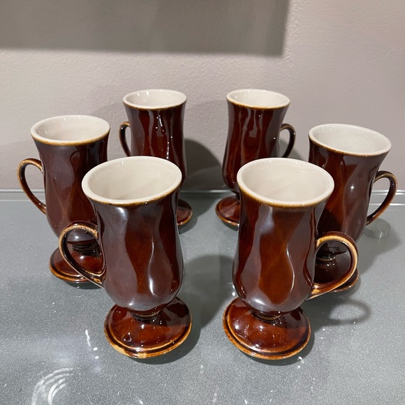 Dining | 6 Vintage Hall Chocolate Brown Expresso Cups | Poshmark